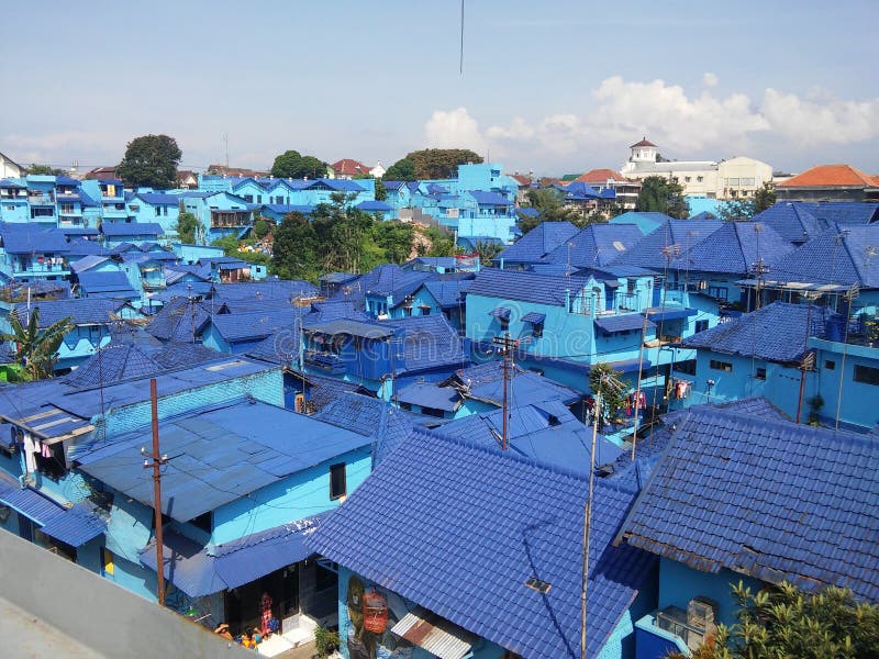 Blue Village in Central Java, Indonesia. Editorial Image - Image of ...
