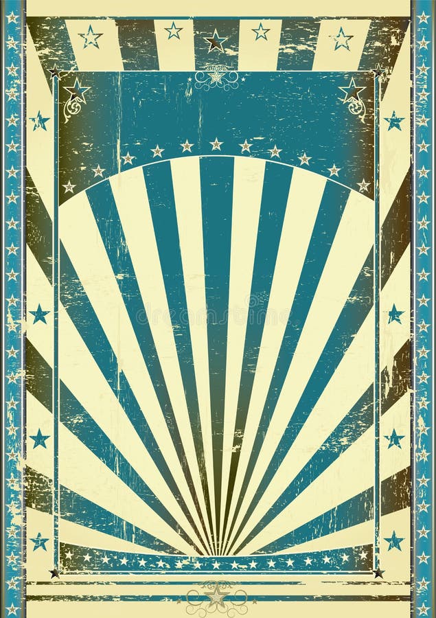 Textured blue retro poster stock vector. Illustration of billboard ...