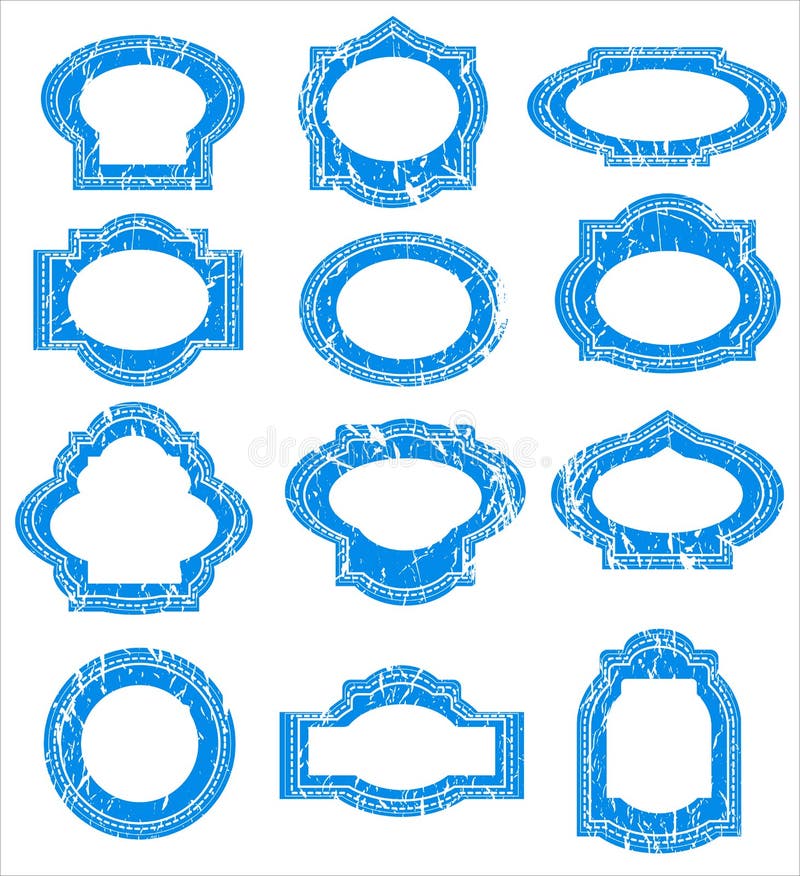 Blue vintage labels stock vector. Illustration of artwork - 31296430