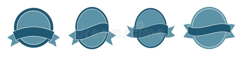 Blue Vintage Oval Shape with Banner Stock Vector - Illustration of ...