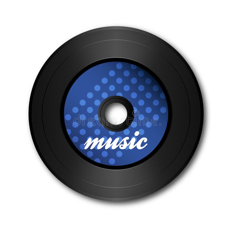 Blue vinyl disc stock illustration. Illustration of retro - 8130259