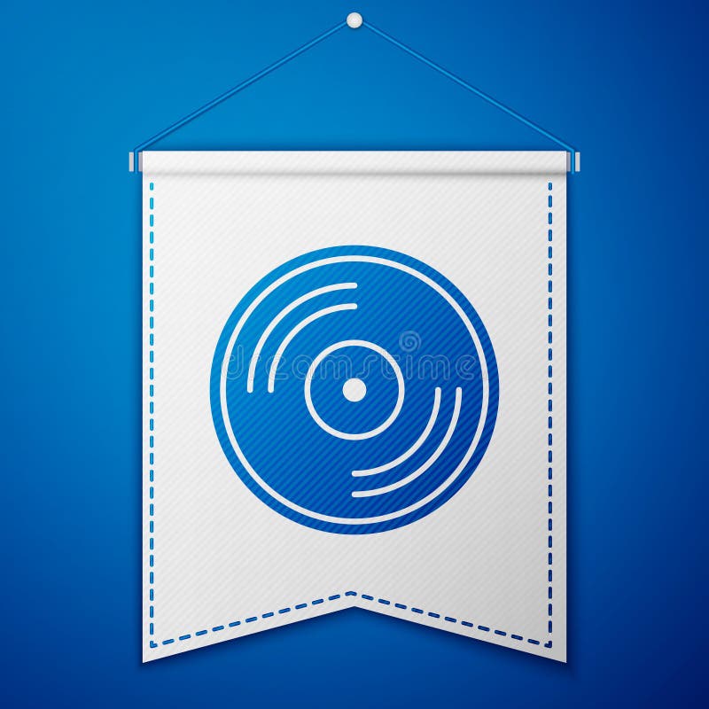 Blue Vinyl Disk Icon Isolated on Blue Background. White Pennant ...
