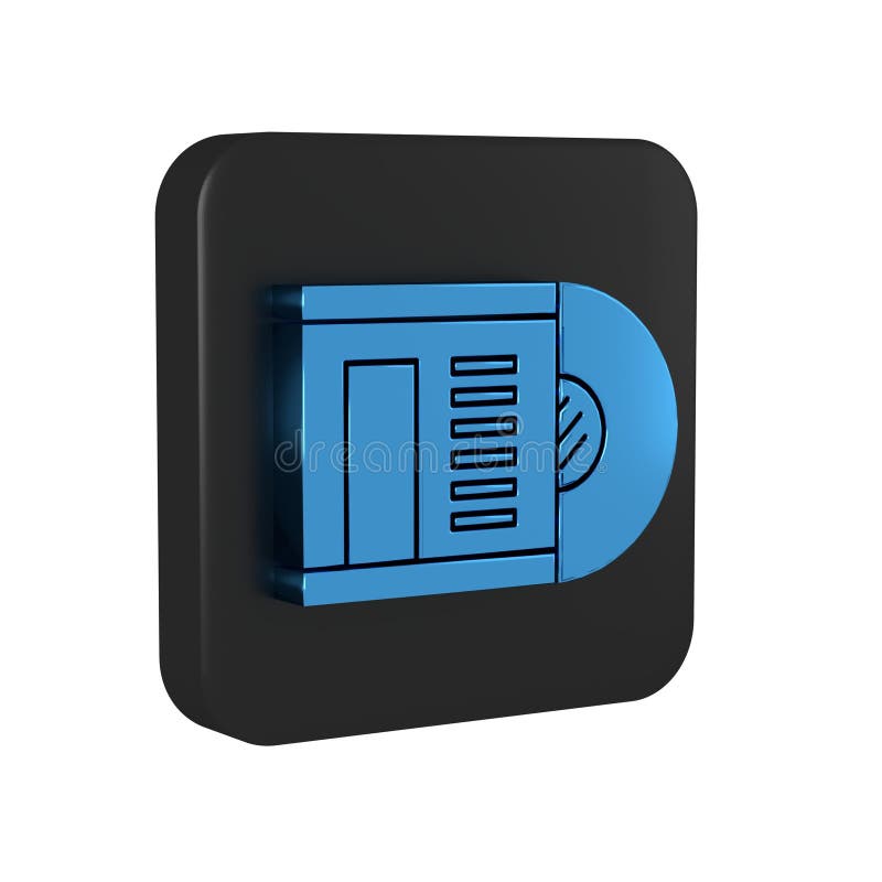 Blue Vinyl Disk Icon Isolated on Transparent Background. Black Square ...