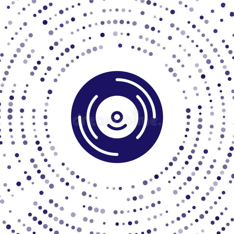 Blue Vinyl Disk Icon Isolated on White Background. Abstract Circle ...