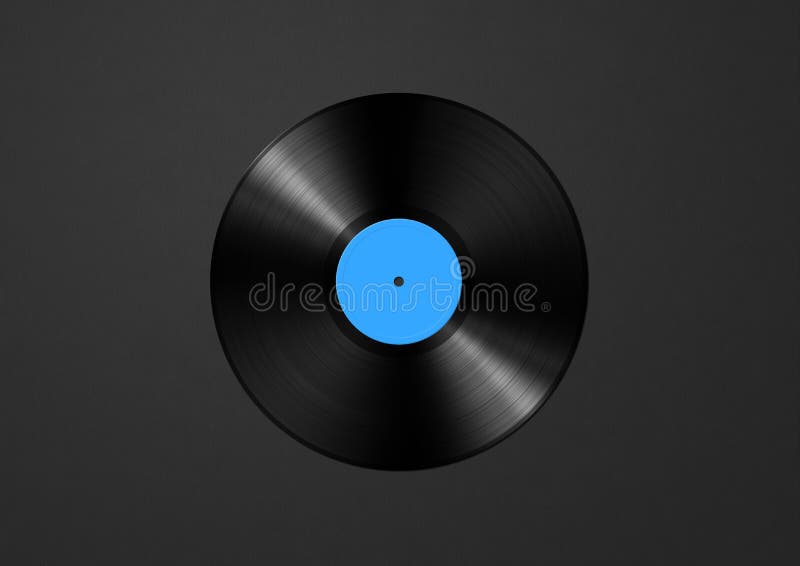 Blue Vinyl Record Isolated on Black Background Stock Illustration ...