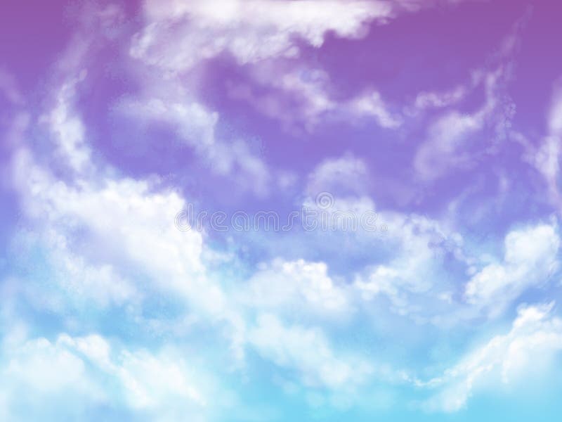 Blue-violet Background - Clouds in the Sky Stock Illustration ...