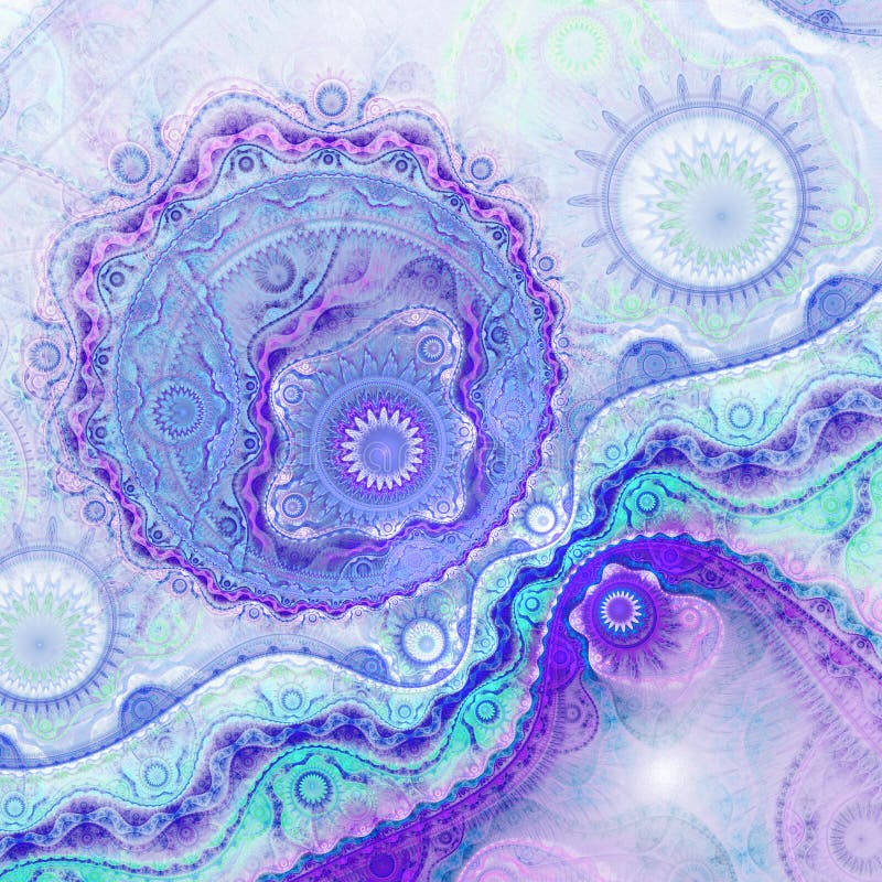 Blue and Violet Fractal Clockwork Stock Illustration - Illustration of ...