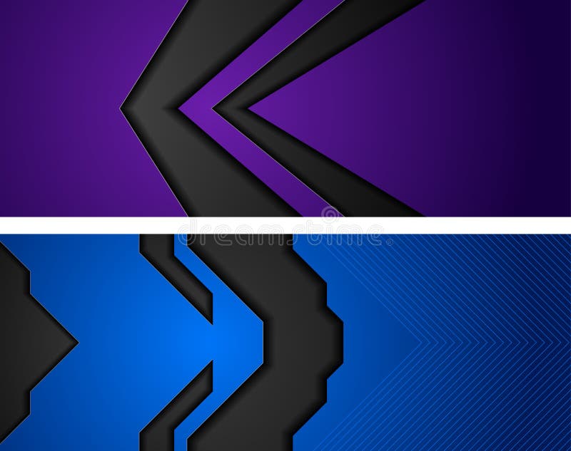 Blue and Violet Hi-tech Abstract Geometric Banners Stock Vector ...