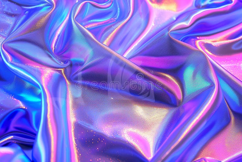 Blueviolet Violet and Blue Holographic Fabric in Digital Neon Style ...