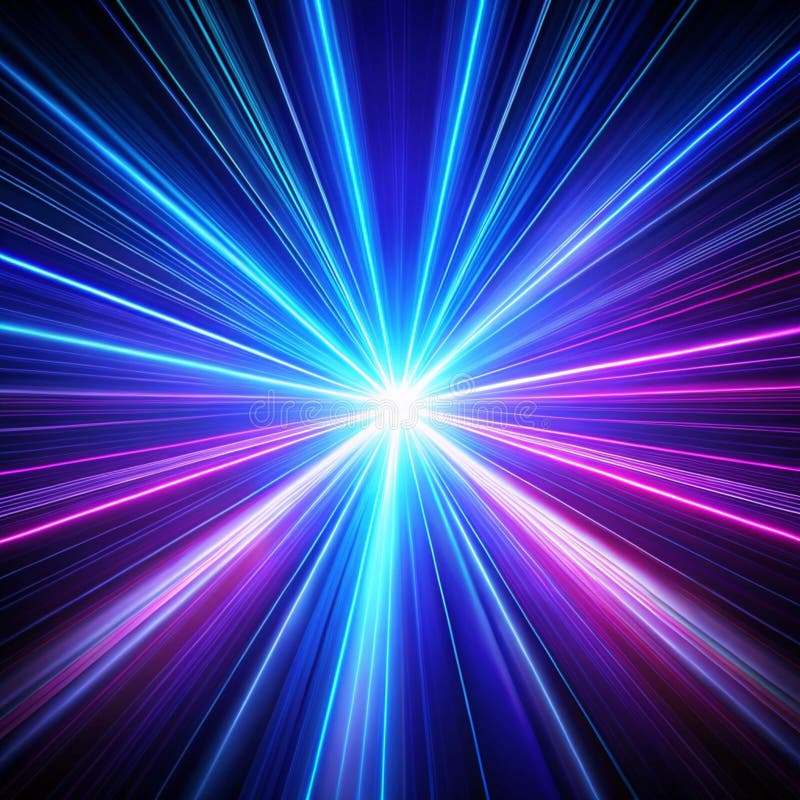 Blue and Violet Laser Light Beams on Black Background Stock ...