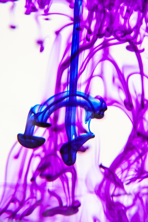 Blue and Violet Liquid in Water Stock Image - Image of blue, chemistry ...