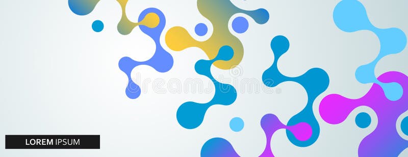 Blue Violet Molecules in Abstract Style on Light Background. Science ...