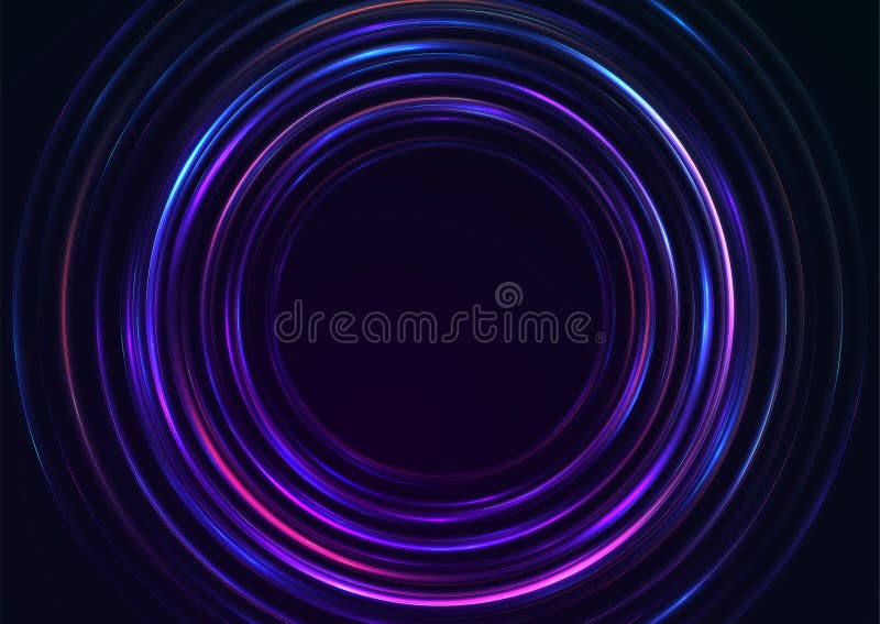 Blue Violet Neon Laser Rings Abstract Background Stock Vector ...