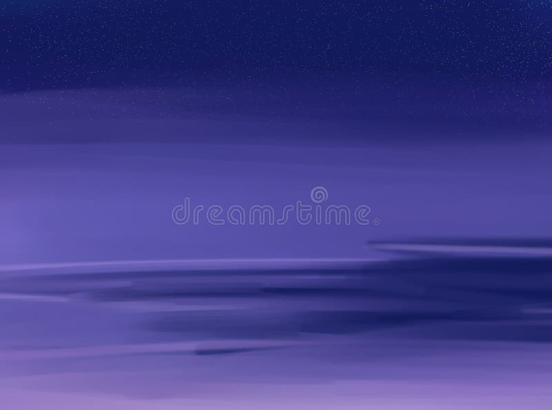 Blue and Violet Night Sky with Clouds and Stars Stock Illustration ...