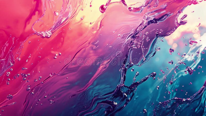 Blue Violet Pink Liquid Abstract Motion Waves Surface Water Splash ...