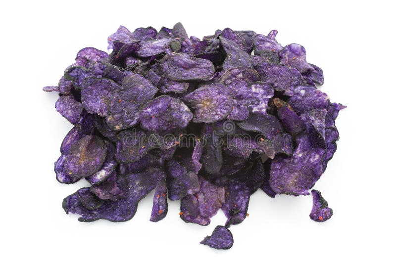 Blue or Violet Potato Chips Isolated Stock Photo - Image of grilled ...