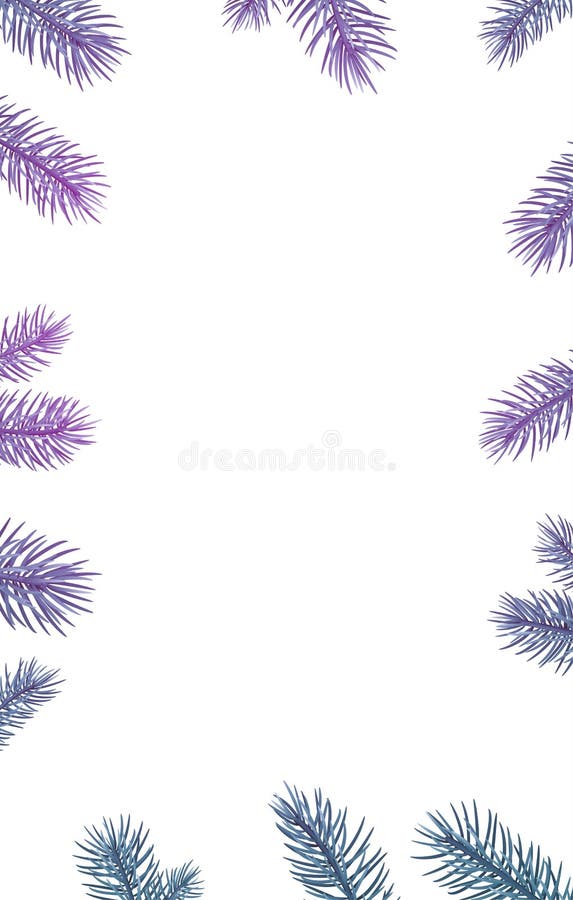 Blue and Violet Spruce Branches Frame Stock Vector - Illustration of ...