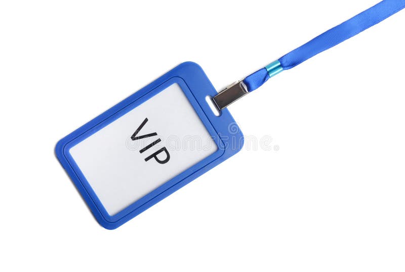 Blue Vip Badge Isolated on White, Top View Stock Image - Image of ...