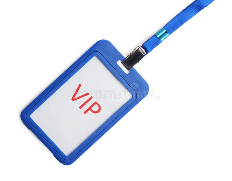 Blue Vip Badge Isolated on White, Top View Stock Image - Image of ...