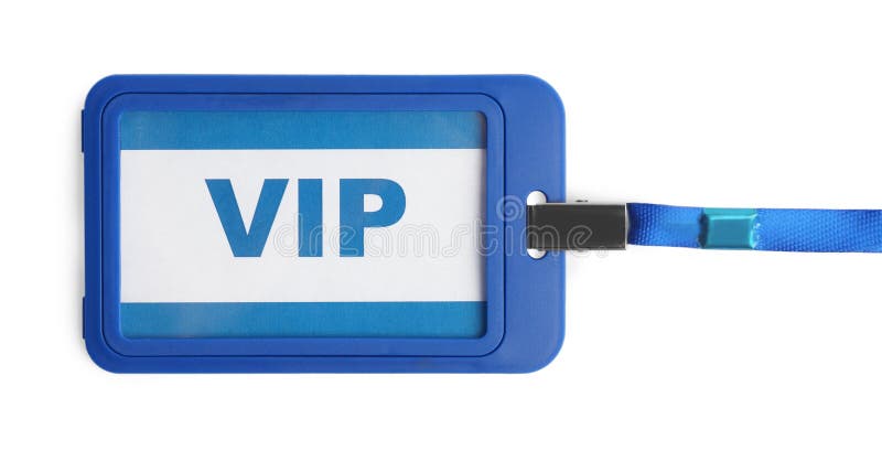 Blue Vip Badge Isolated on White, Top View Stock Image - Image of ...