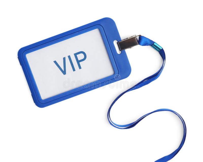 Blue Vip Badge Isolated on White, Top View Stock Photo - Image of badge ...
