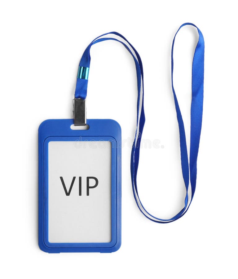 Blue Vip Badge Isolated on White, Top View Stock Image - Image of ...