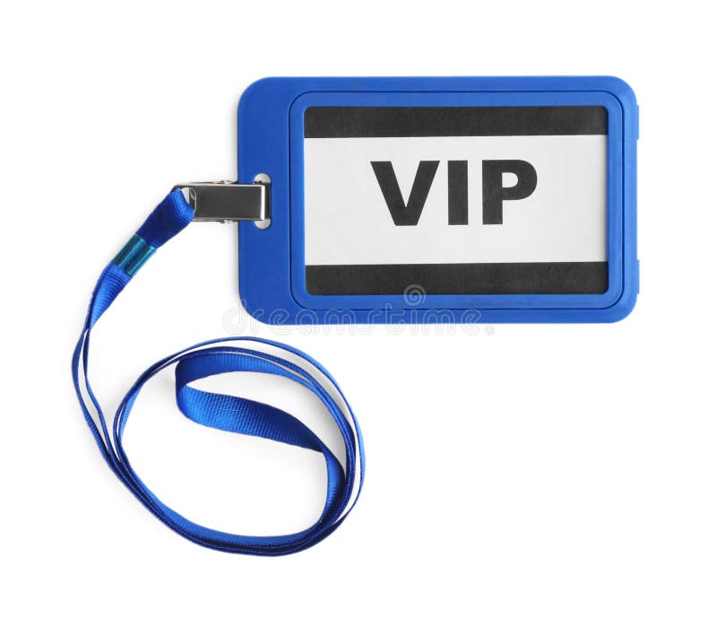 Blue Vip Badge Isolated on White, Top View Stock Image - Image of ...