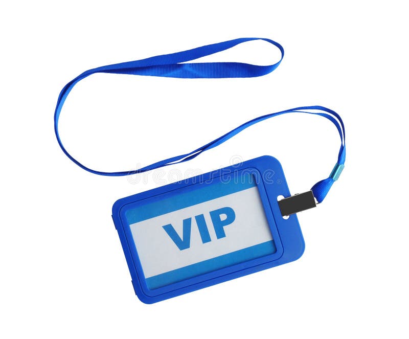 Blue Vip Badge Isolated on White, Top View Stock Image - Image of pass ...