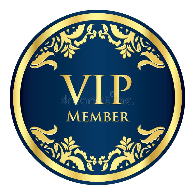 Black VIP Member Badge with Golden Vintage Pattern Stock Vector ...