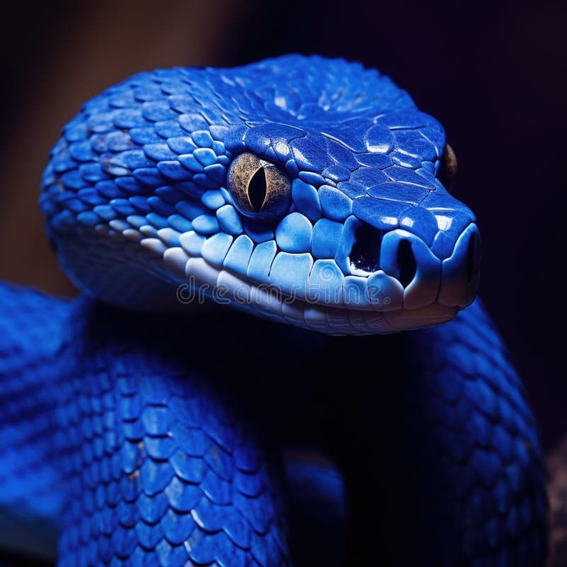 Blue Viper Snake, Animal Art Stock Illustration - Illustration of ...