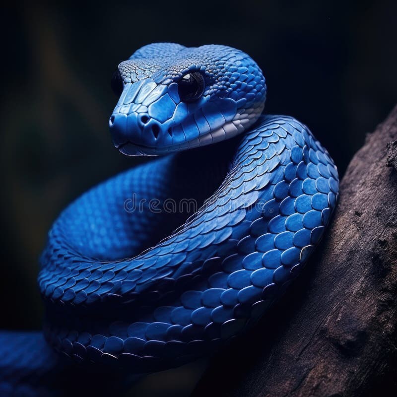Blue Viper Snake, Animal Art Stock Illustration - Illustration of ...