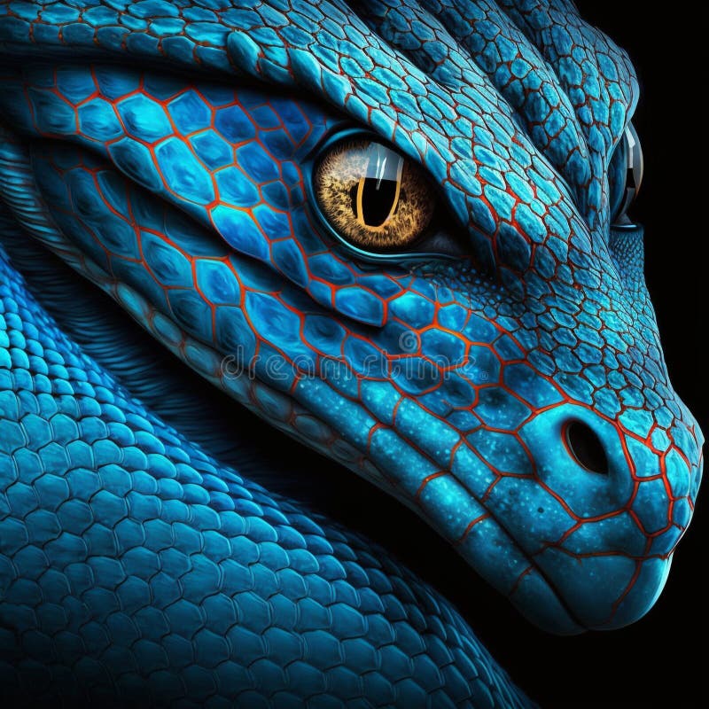 Blue Viper Snake Closeup Face Stock Image - Image of exotic, isolated ...