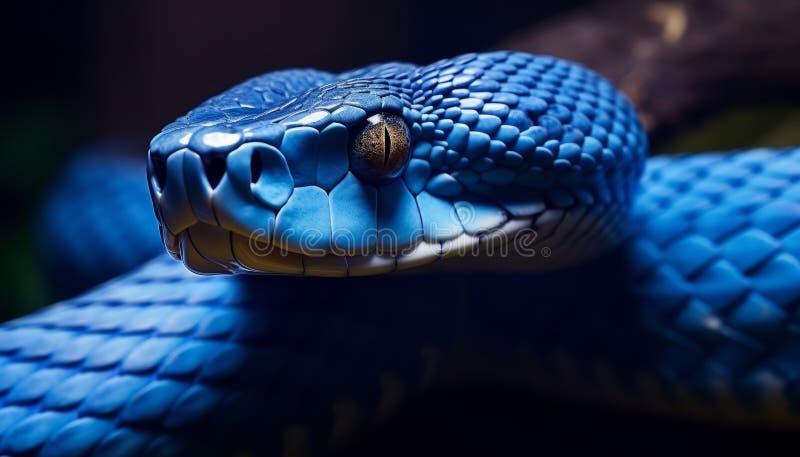 Blue Viper Snake Generative Ai Stock Illustration - Illustration of ...
