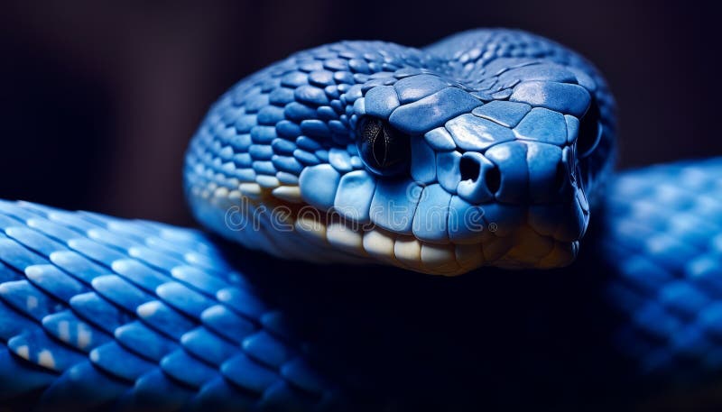Blue Viper Snake Generative Ai Stock Illustration - Illustration of ...