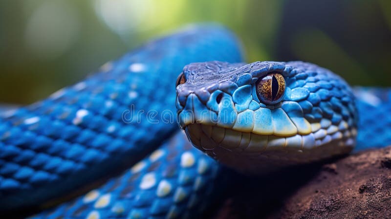Blue Viper, Venomous and Poisonous Snake. Generative Ai Stock ...