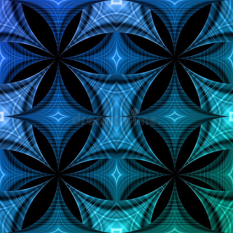 Blue Virtual Spectrum Bright Square Geometric Fractal Shape 3d Rendered ...