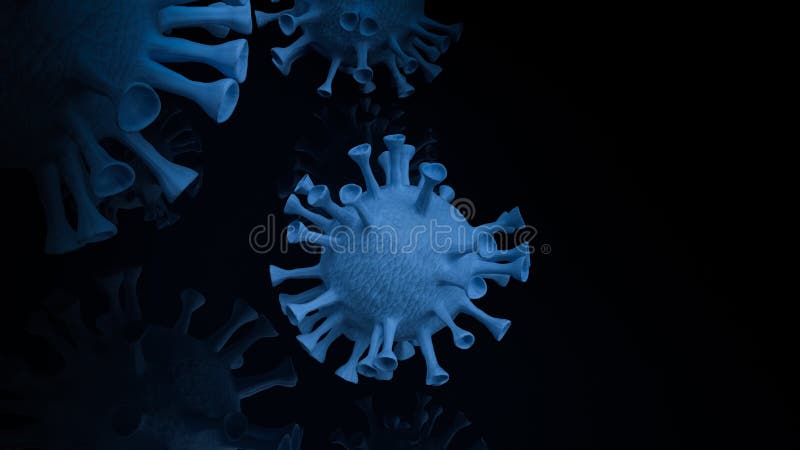 The Blue Virus in Dark Tone for Outbreaks or Medical Content 3d ...