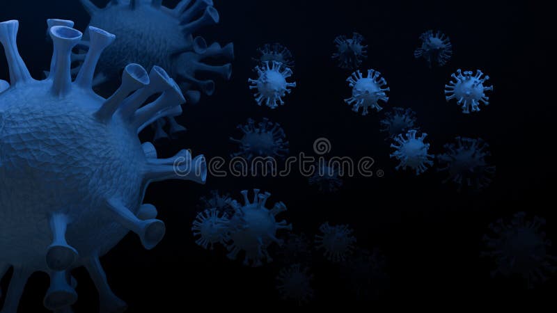 The Blue Virus in Dark Tone for Outbreaks or Medical Content 3d ...
