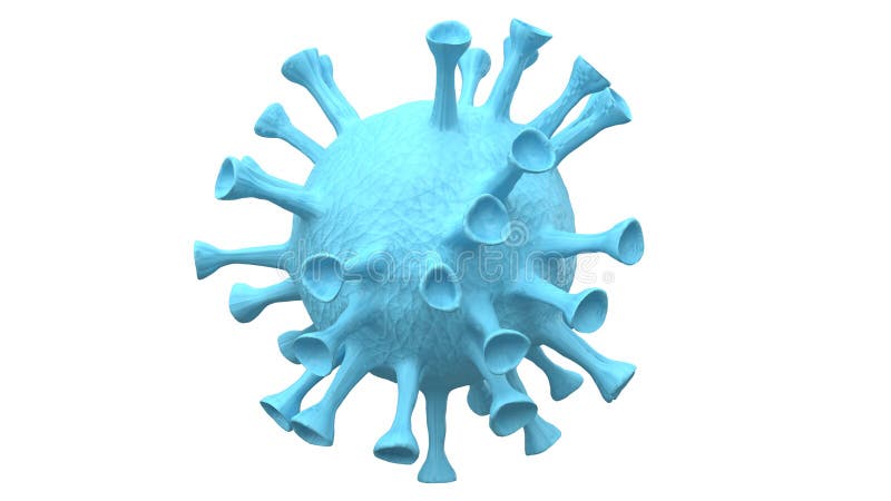 Blue Virus on White Background 3d Rendering for Virus Crisis Stock ...