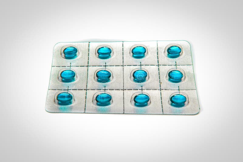 Blue Vitamin Capsule Tablets Isolated Stock Image - Image of doctor ...