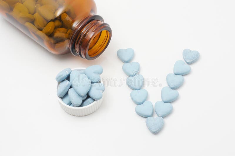 Blue vitamins with bottle stock image. Image of pharmacy - 31554487