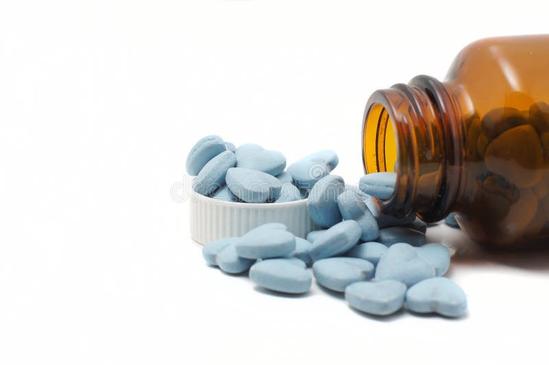 Blue vitamins with bottle stock image. Image of pharmacy - 31554487