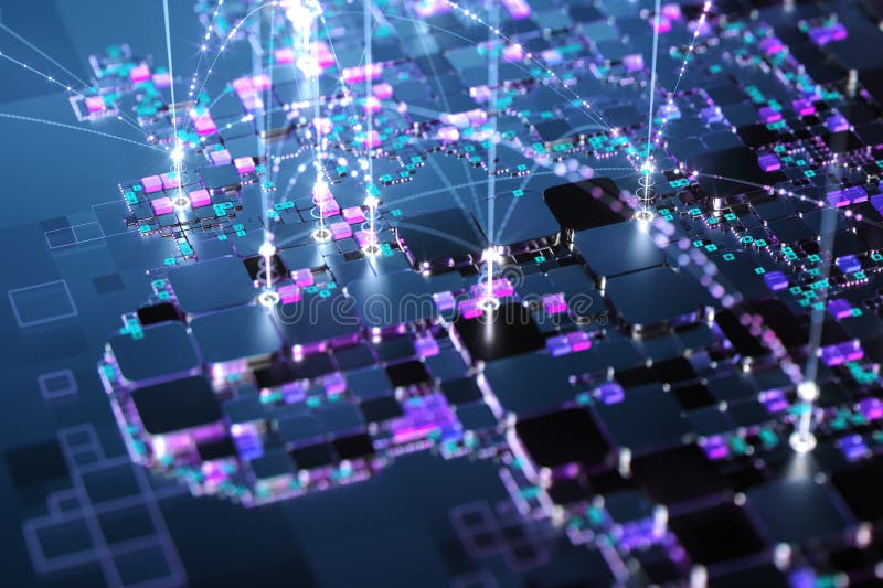 Blue Vivid Image World Map Hologram Blue Background Stock Illustration ...