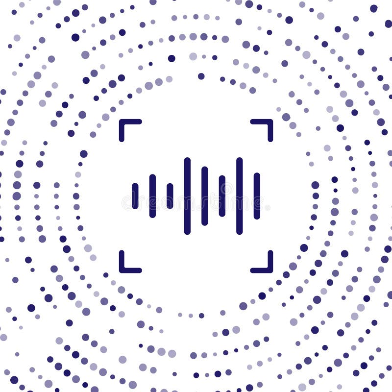 Blue Voice Recognition Icon Isolated on White Background. Voice ...