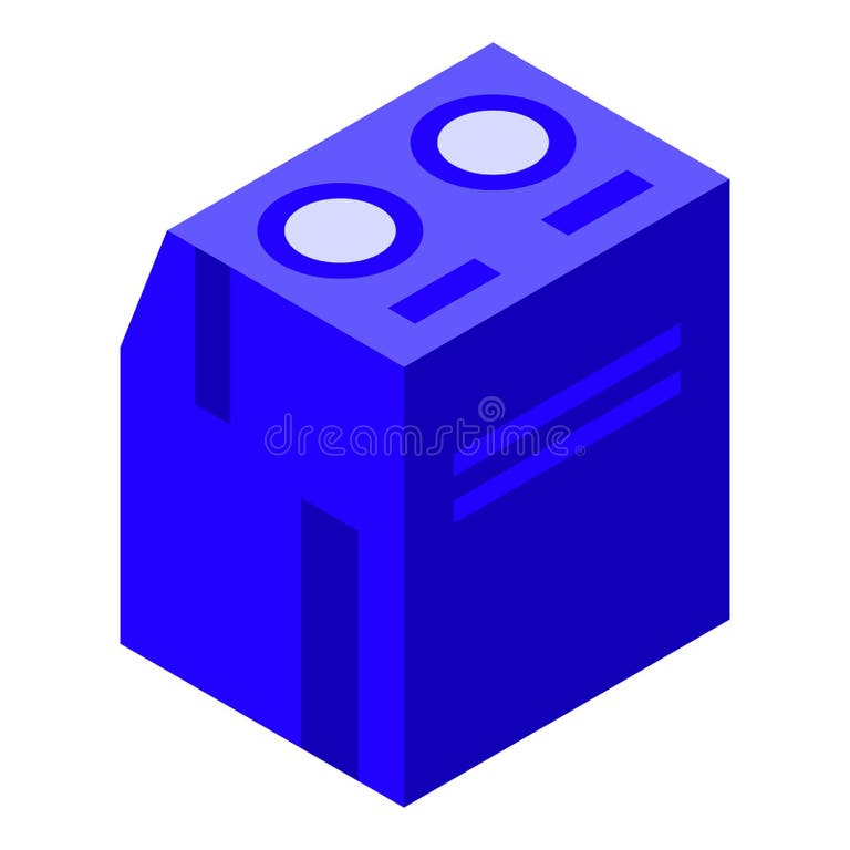 Blue Voltage Regulator Icon, Isometric Style Stock Vector ...