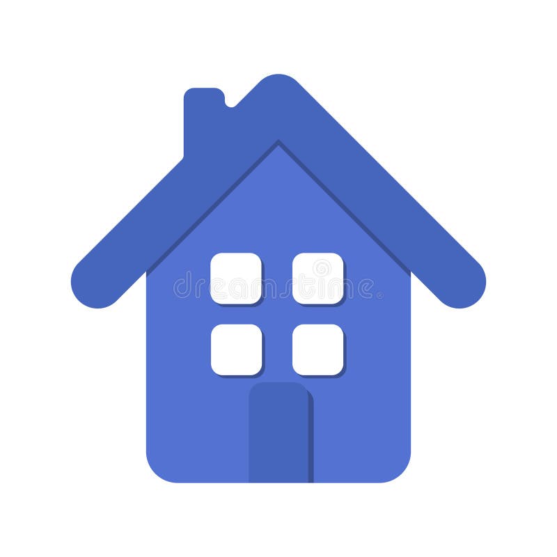 Blue Volumetric House Vector. Simple House Vector Icon. Building for ...