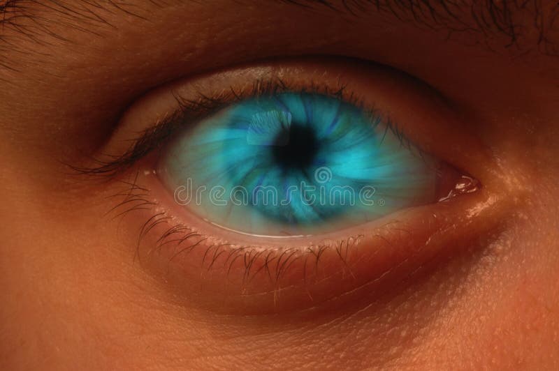 Blue Vortex in an Eyeball stock photo. Image of imagine - 15465216