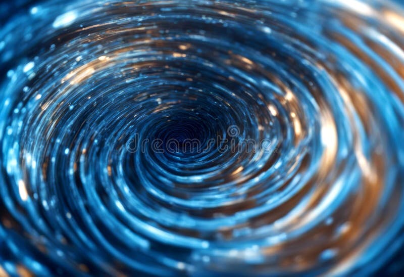 Blue Vortex Spiral Light Space Star Abstract Illustration Black ...