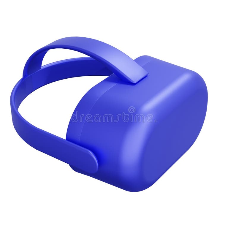 Blue VR Headset. Isolated on White Background. 3D Render. Virtual ...