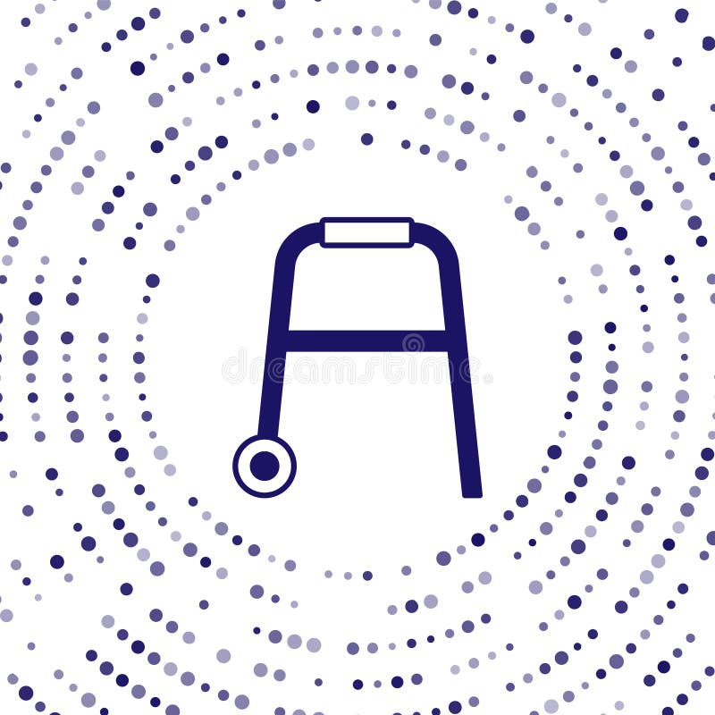 Blue Walker for Disabled Person Icon Isolated on Blue Background. White ...